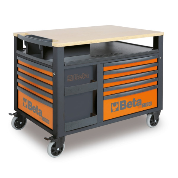 SuperTank trolley with wood worktop and 10 drawers RSC28 – Beta Tools