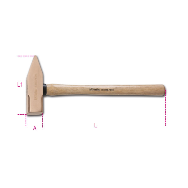 Sparkproof engineer's hammers, wooden shafts 1370BA – Beta Tools