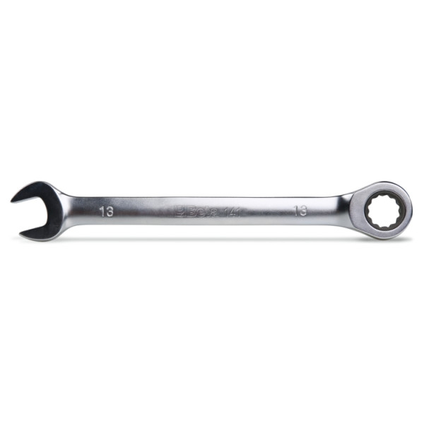 Ratcheting combination wrenches, open and offset ring ends, straight ...