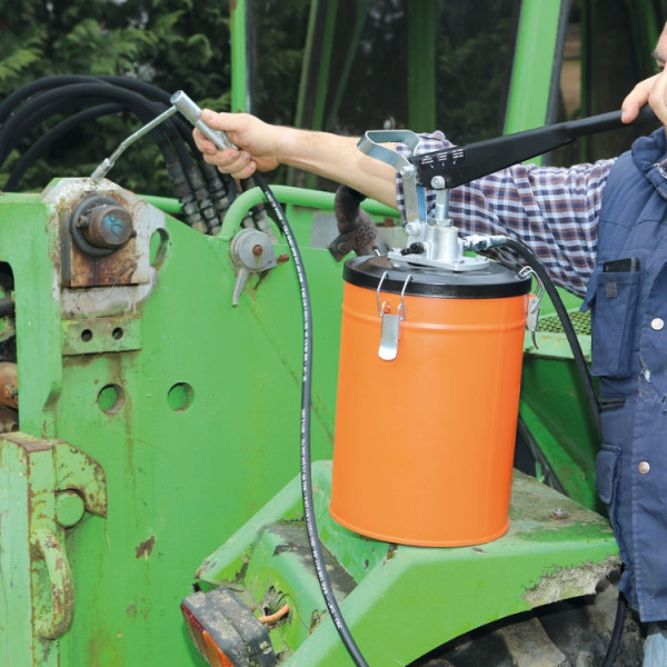 Lever-operated grease gun, 10 kg, with high-pressure hose, 2 m 1750KG10 ...