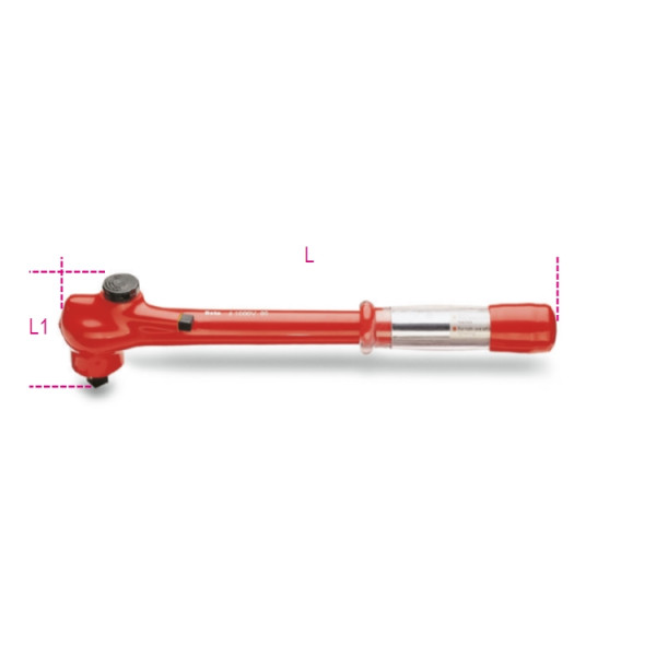 Click-type torque wrench with reversible ratchet 606MQ/50 – Beta Tools