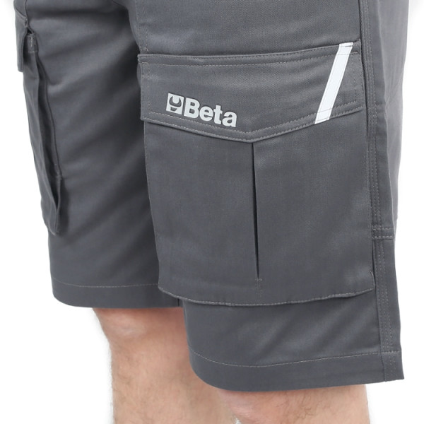 Work bermuda shorts, 100% cotton, grey 7931MG – Beta Tools