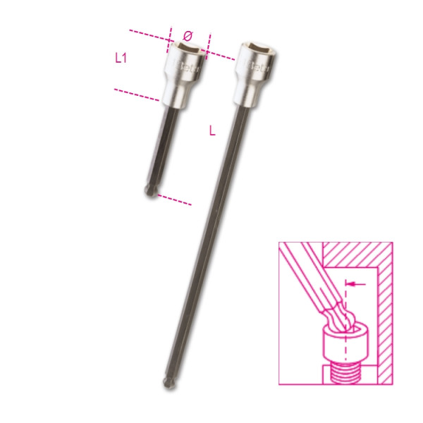 Ball head socket drivers for hexagon screws 920BP – Beta Tools