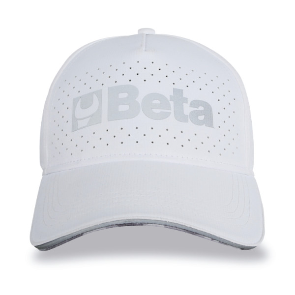 Baseball cap with curved visor, white 9525WB – Beta Tools