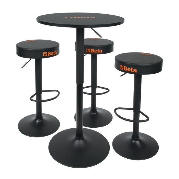 Furnishing set of 1 table and 3 vertically adjustable stools 9566K ...
