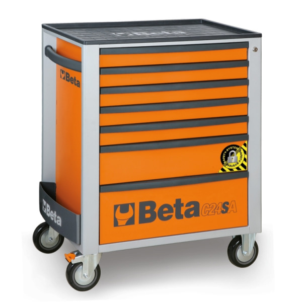 Mobile roller cab with 7 drawers, with anti-tilt system C24SA/7 – Beta Tools
