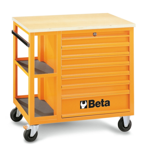 Mobile roller cab with seven drawers and side worktops C24XL - 2400XL ...