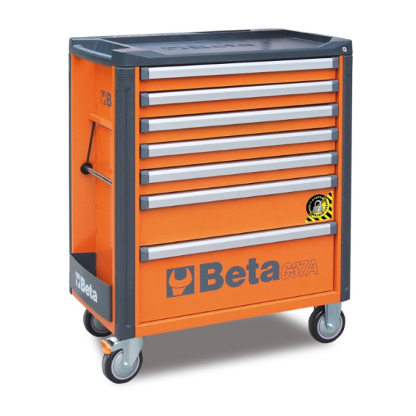 Mobile roller cab with 7 drawers, with anti-tilt system C37A/7 – Beta Tools