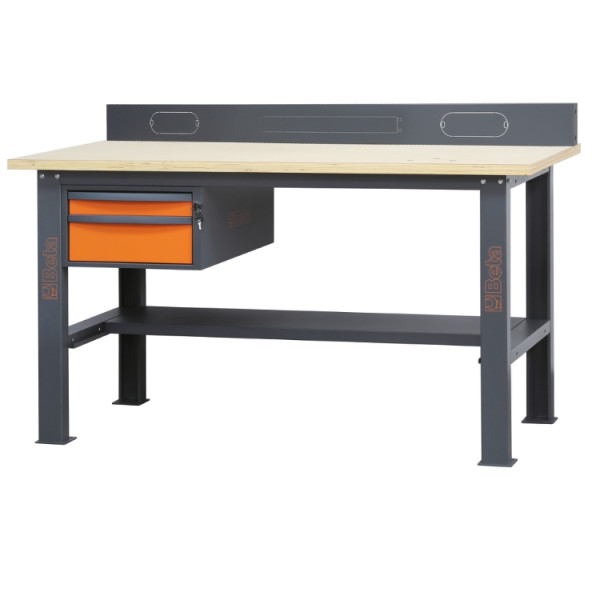 Anti-fall edge for modular workbenches C58BC, 1.6 m long C58BAC 1,6 ...