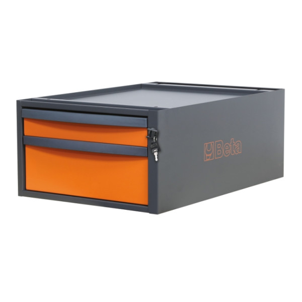 Tool chest, 257 mm high, with 2 drawers, for modular workbenches C58BC ...