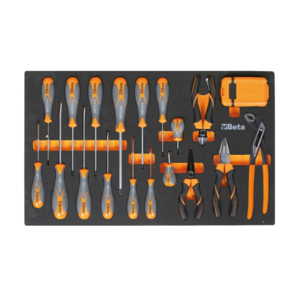 Foam tray with Beta Max screwdrivers, pliers and 1/4" bits M166 – Beta ...