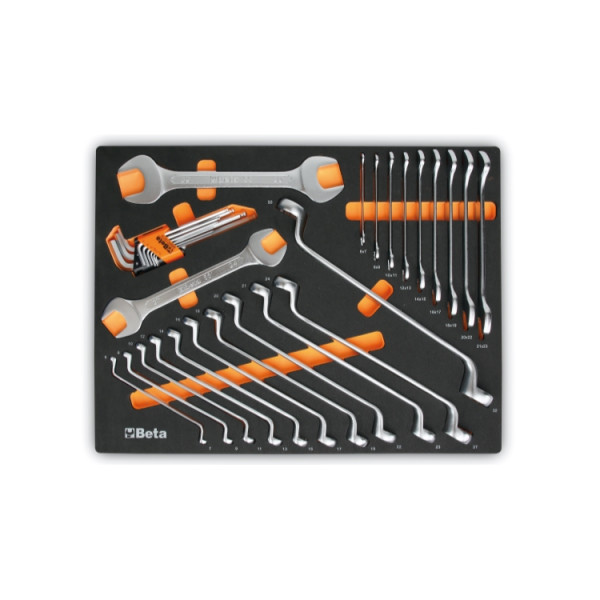 EVA foam tray with open end wrenches, offset ring wrenches and offset hexagon key wrenches MM30 ...