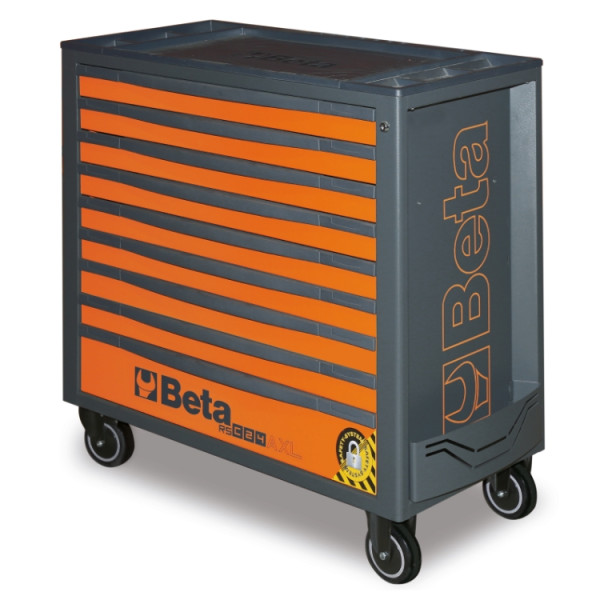 Mobile roller cab with 9 drawers, with anti-tilt system, long model RSC24AXL/9 – Beta Tools