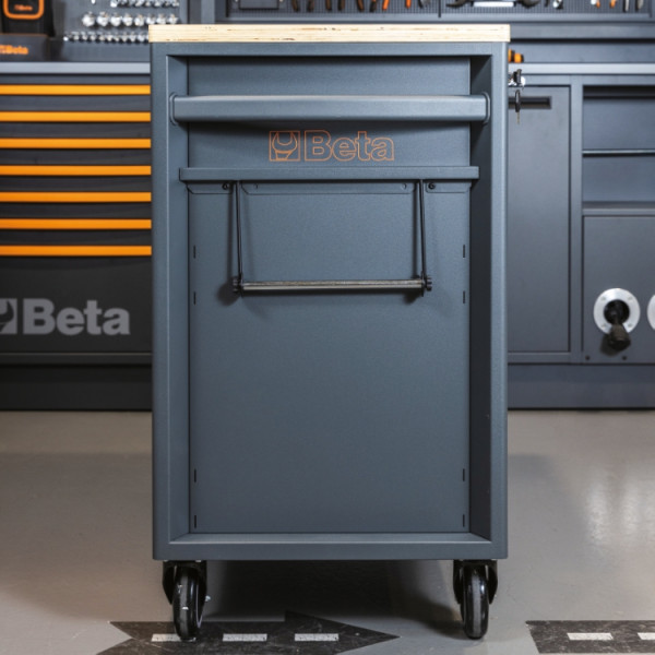 Mobile roller cab with 7 drawers, with wood worktop and anti-tilt system, long model RSC24AXLP/7 ...