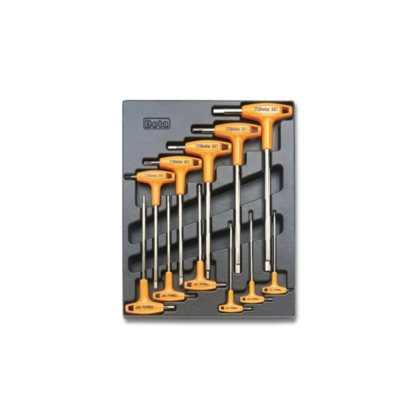 Harde voorgevormde inzetbakken met assortiment gereedschap T50 – Beta Tools