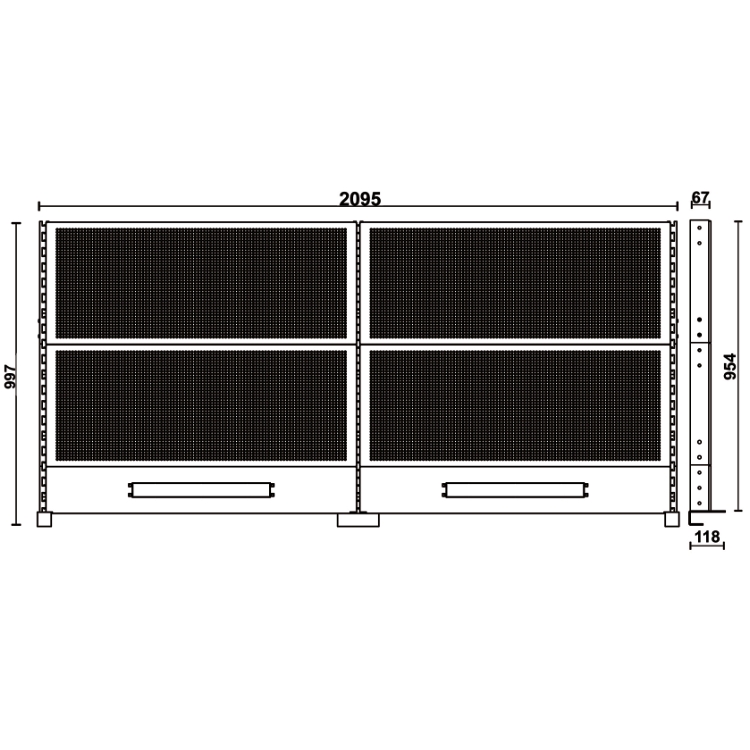 Kit of 4 perforated tool panels with frames, for modular workbenches ...